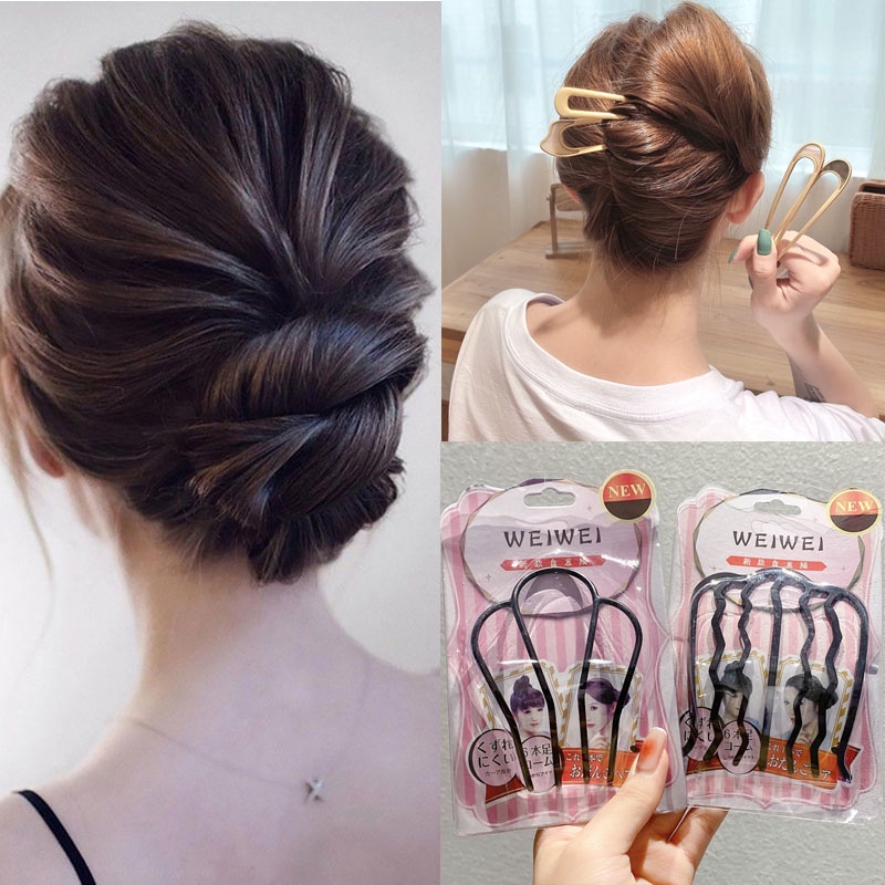 Women Hair Insert Coiler Comb Hair Style Tool Hair Stick Simple Modern ...