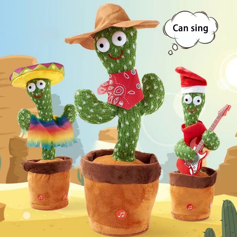 Dancing Cactus Children Toy Recording Talking Rechargable Plush Toys ...