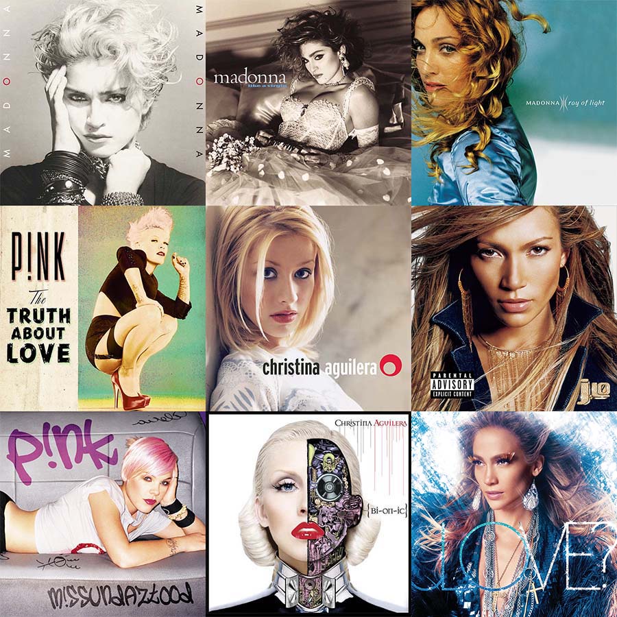 Madonna/Christina Aguilera/Jennifer Lopez/Pink Album Covers [Vinyl ...