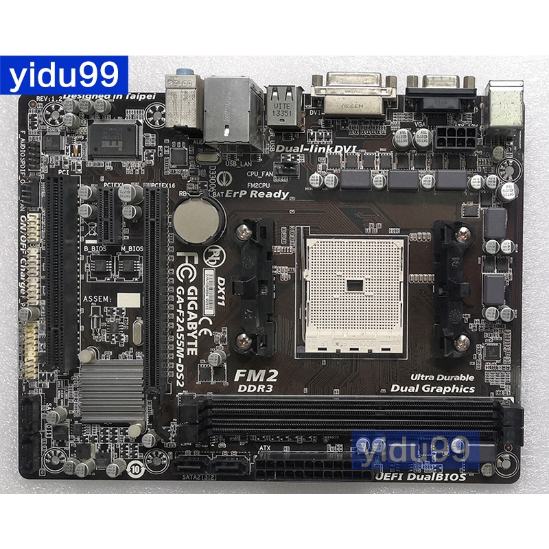 GIGABYTE FM2 console mainboard GA-F2A55M-DS2 DDR3 generation A55 small ...