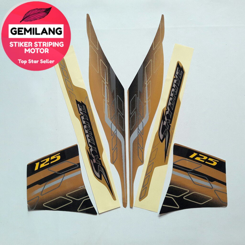 Striping Decal Polet Sticker Suzuki SkyDrive 125 2009 gold gold best ...