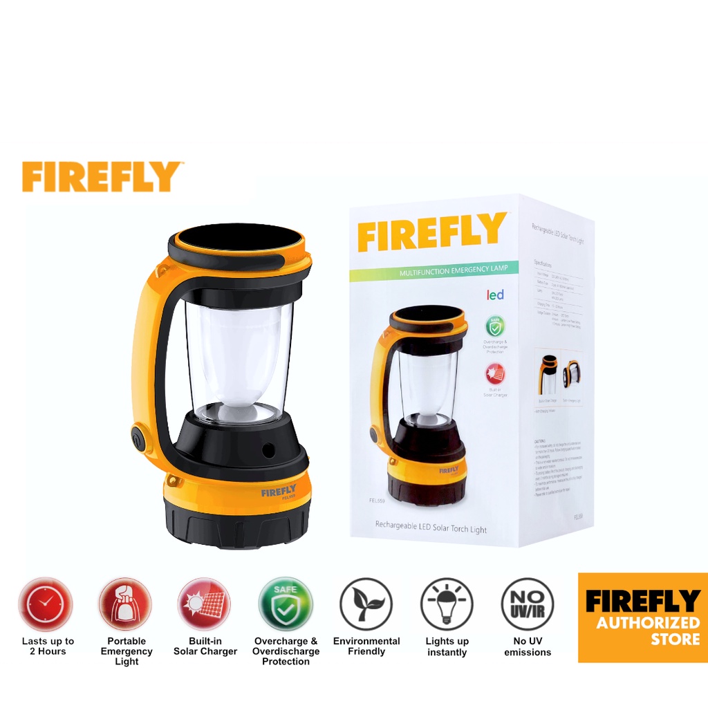 Firefly Rechargeable LED Solar Torch Light FEL559 | Shopee Philippines