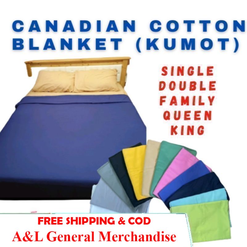Blanket Plain Canadian Cotton Flatsheet Kumot Single Double Family ...