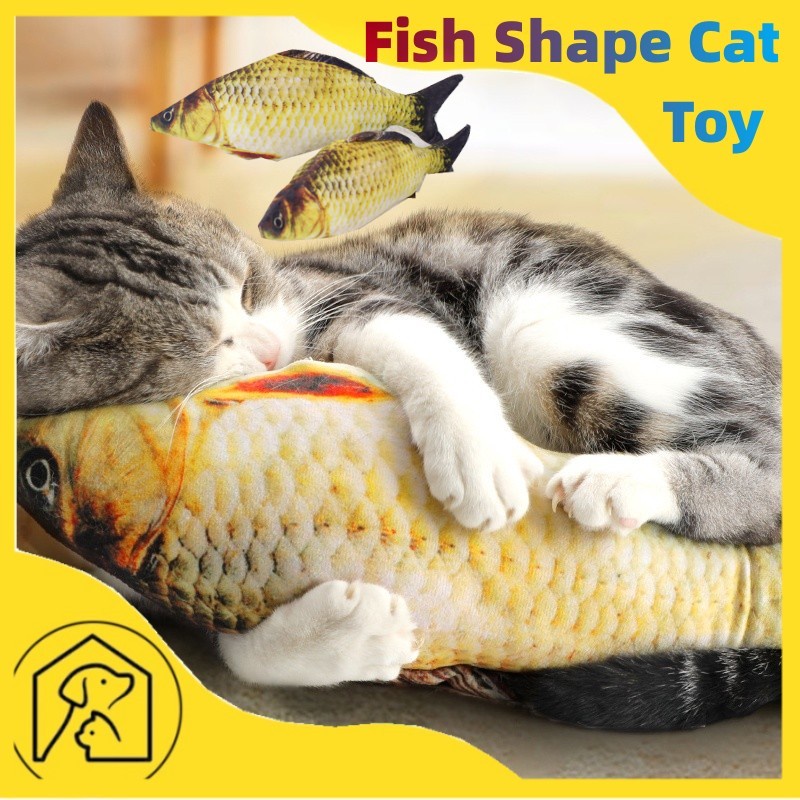 Fish Shape Cat Toy Interactive Gifts Fish Catnip Toys Pet Soft Plush ...