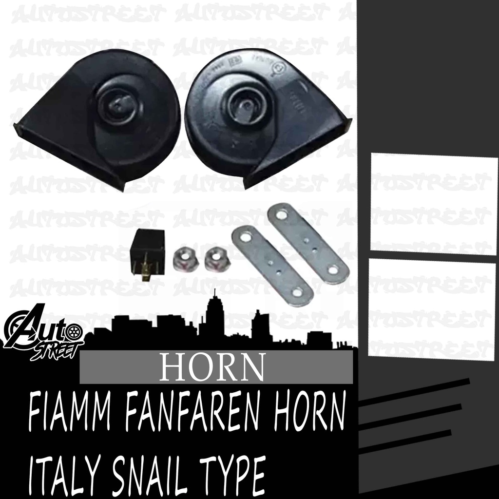 2pcs FIAMM Fanfaren Horn Italy Snail Type with Relay 12V | Shopee ...