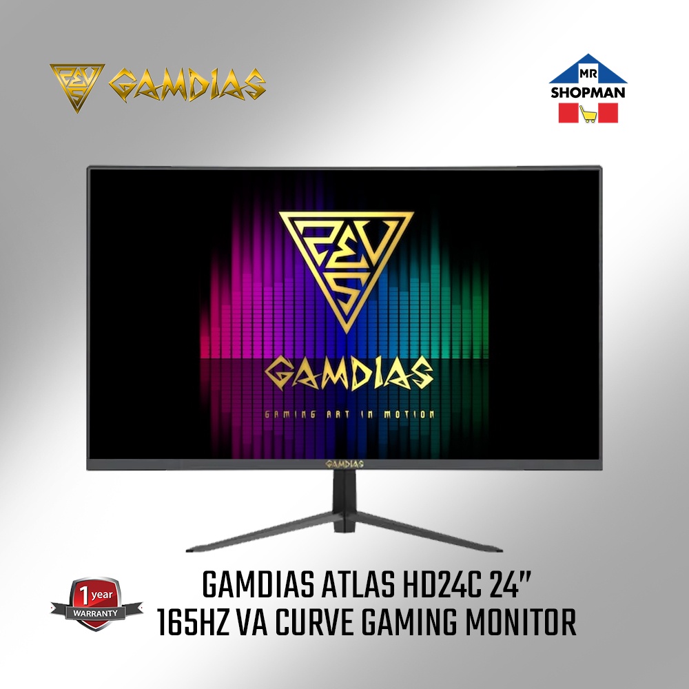 Gamdias Atlas 24" Curved HD24C II 180Hz / HD24C 165Hz 1920x1080 Gaming ...