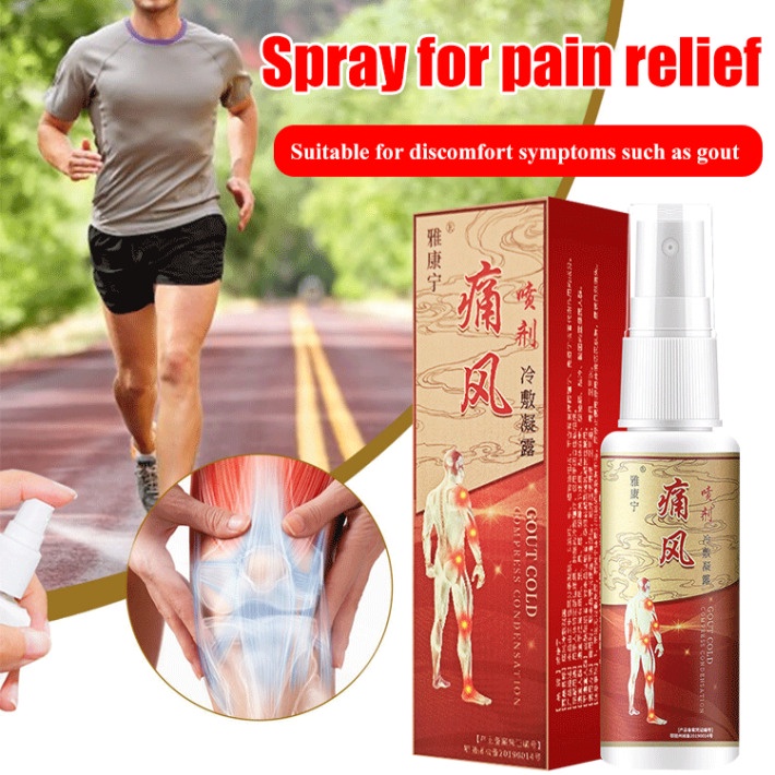 Gout Spray Cold Compress Gel Gout relief spray Joint swelling and pain ...