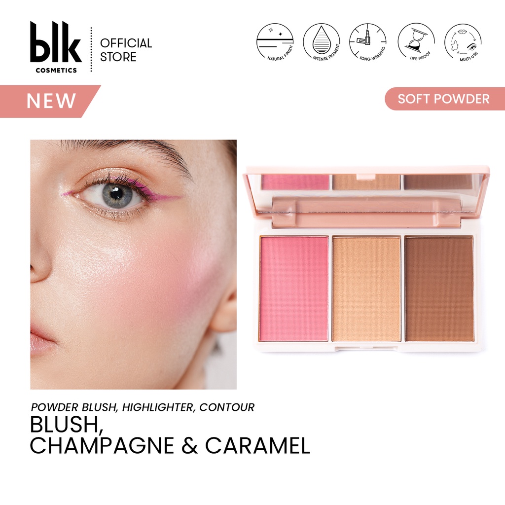 blk cosmetics daydream powder blush, highlight, contour multipalette | Shopee Philippines