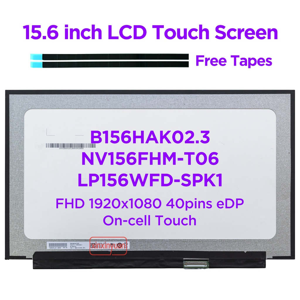 15.6 Inch Laptop LCD Touch Screen B156HAK02.3 fit NV156FHM-T06 LP156WFD ...