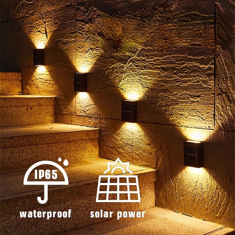 Solar wall lamp led outdoor lighting courtyard balcony waterproof ...