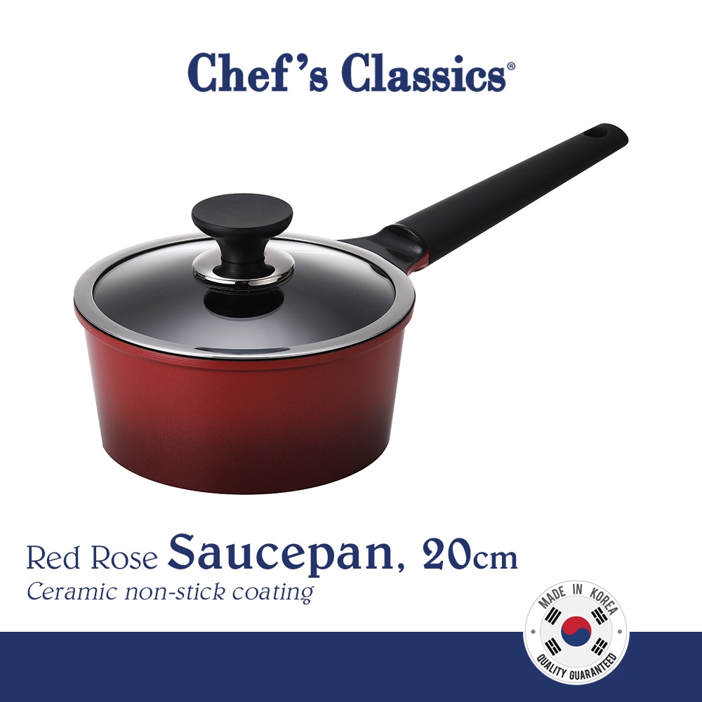 Chef's Classics Red Rose Ceramic Saucepan, 20cm | Shopee Philippines