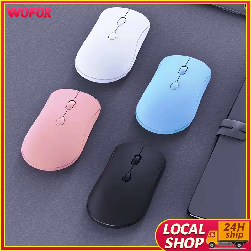 Wireless mouse Bluetooth dual-mode charging mute Macaron laptop mouse ...