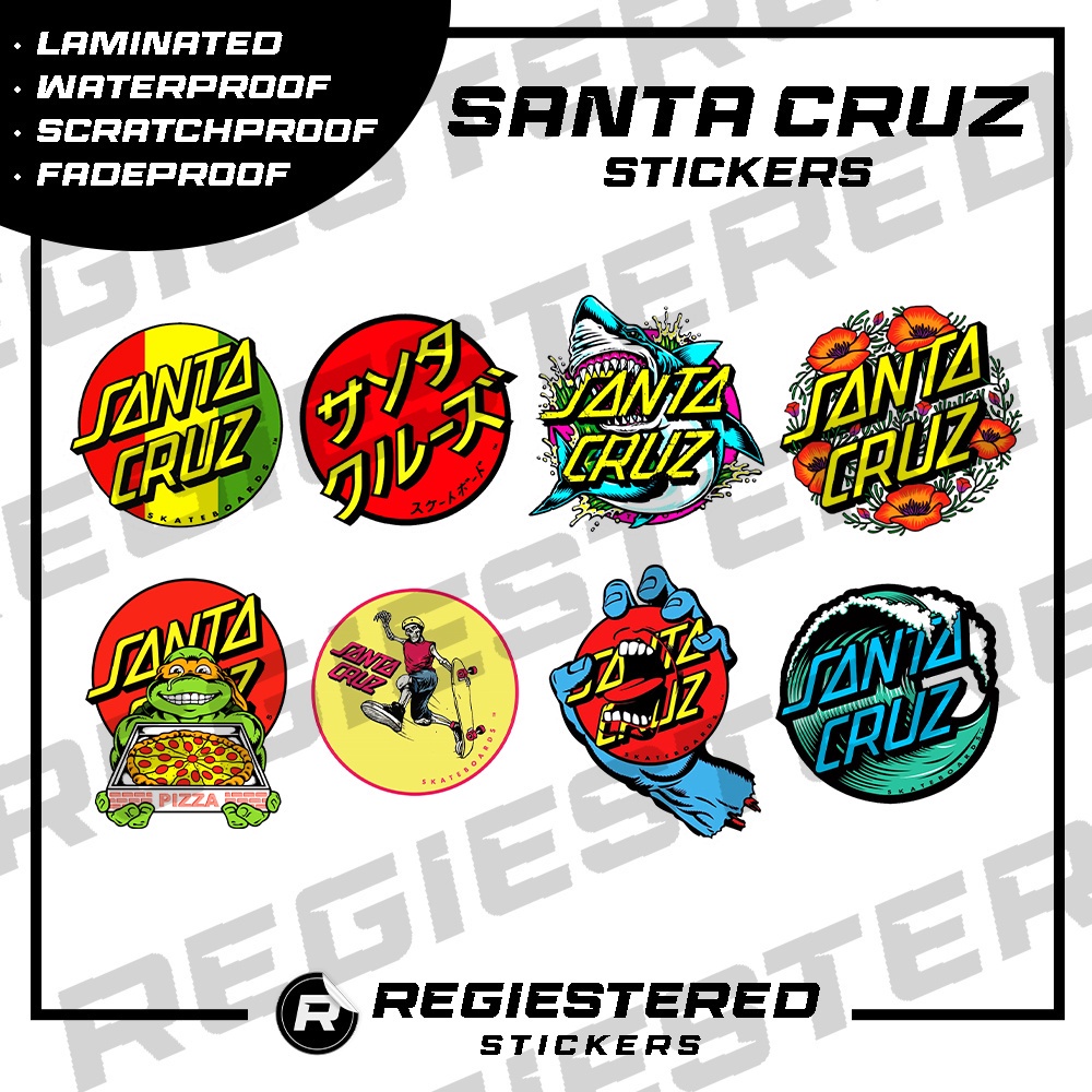 Santa Cruz Sticker Waterproof Laminated Outdoor Indoor Helmet ...