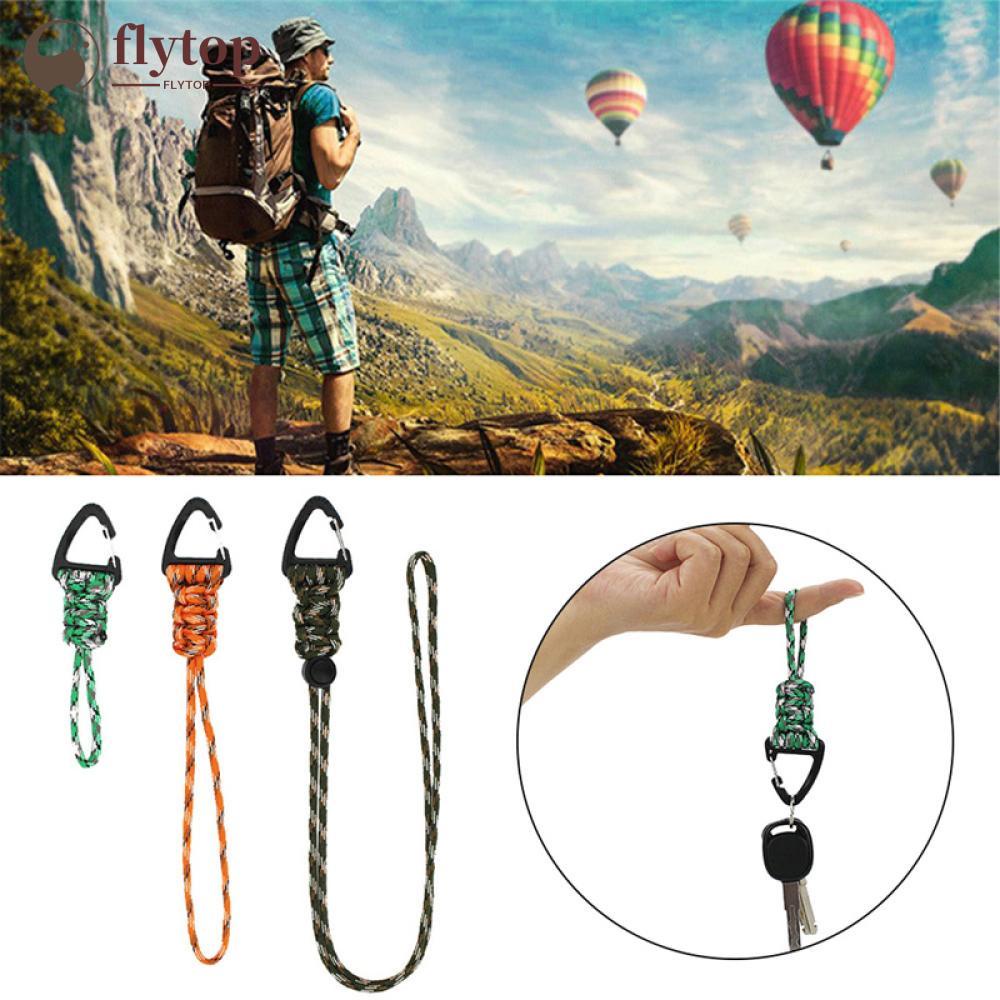 FLYTOP Paracord Keychain Braided Nylon Lanyard With Metal Triangle ...