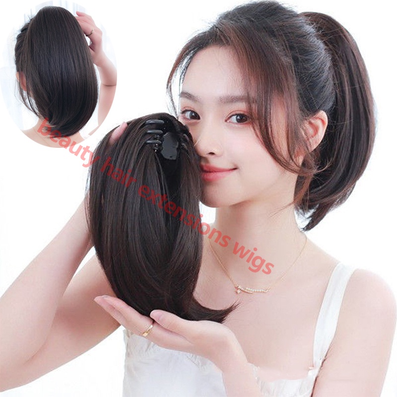 Synthetic Women's Short Ponytail Wig Small Claw Clip Fake Ponytail with ...