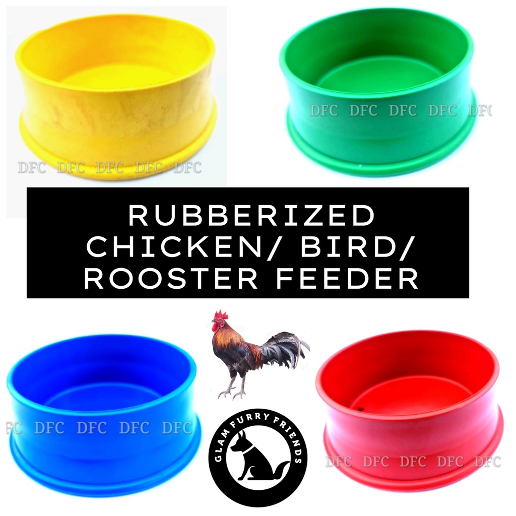 10 PCS HEAVY DUTY CHICKEN BIRD ROOSTER RABBIT SMALL RUBBER FEEDER POT ...