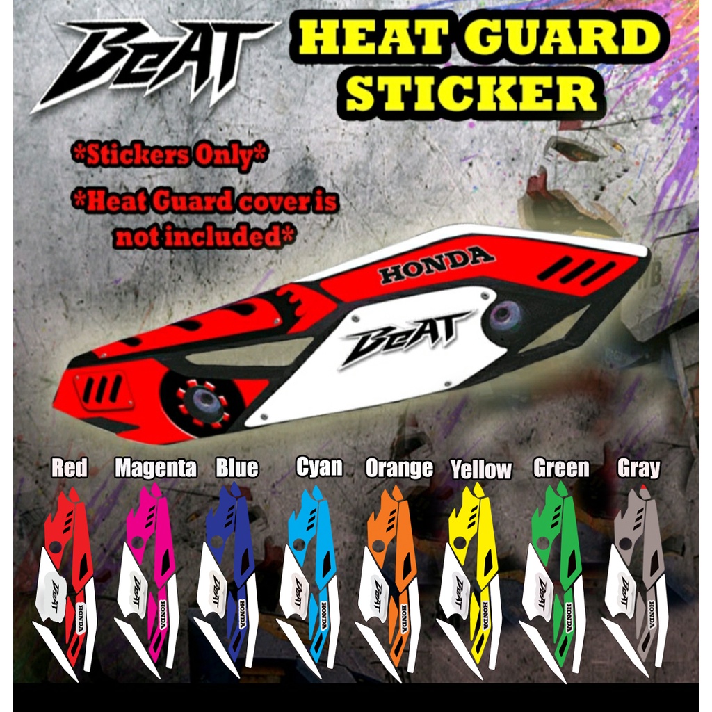 Honda Beat Fi Version 2 Heat guard Decals sticker / Honda beat ...