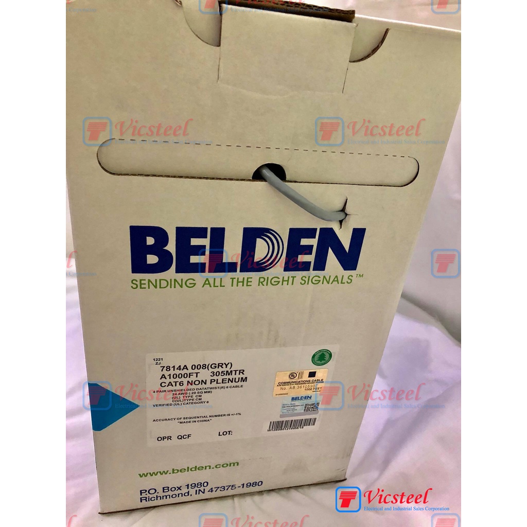 Belden 7814A Cat6 Cat 6 Cable UTP Unshielded Data LAN Cable Cat6 305 ...