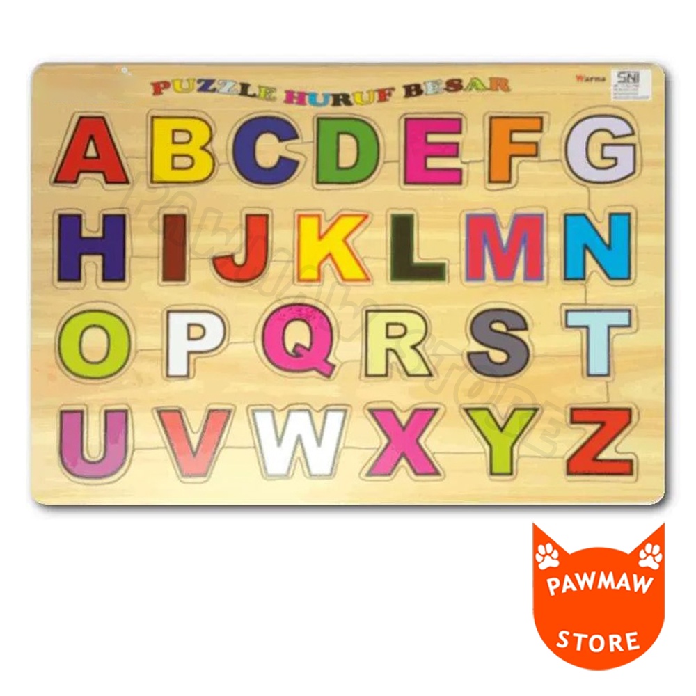 KAYU Wooden Puzzle Alphabet Uppercase ABC Capital Letters | Shopee ...