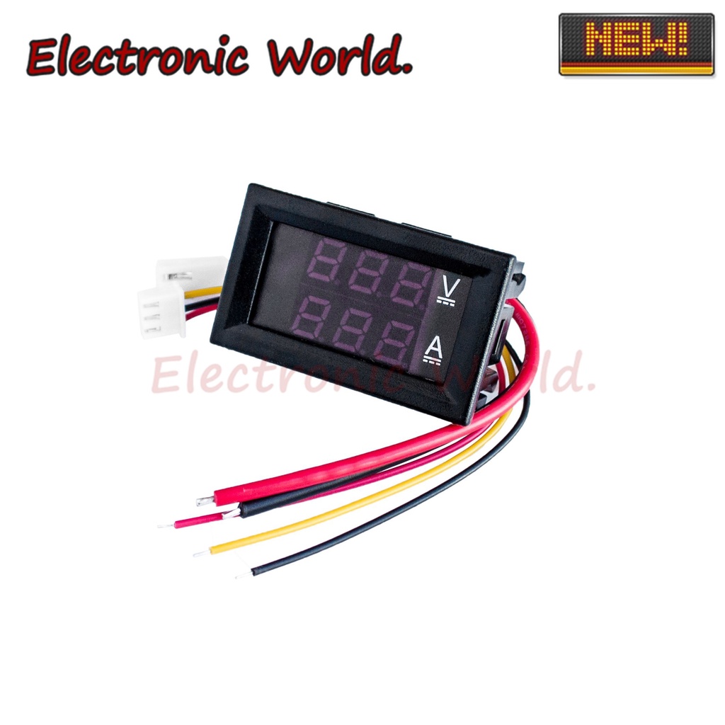 Mini Digital Voltmeter Ammeter DC 100V 1A 10A 50A 100A Panel Amp Volt Voltage Current Meter ...