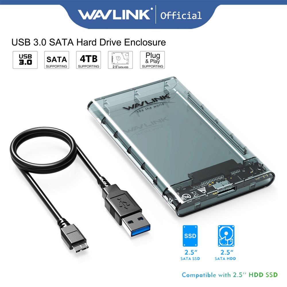 Wavlink 2.5" USB3.0 to SATA III External Hard Drive Enclosure ...