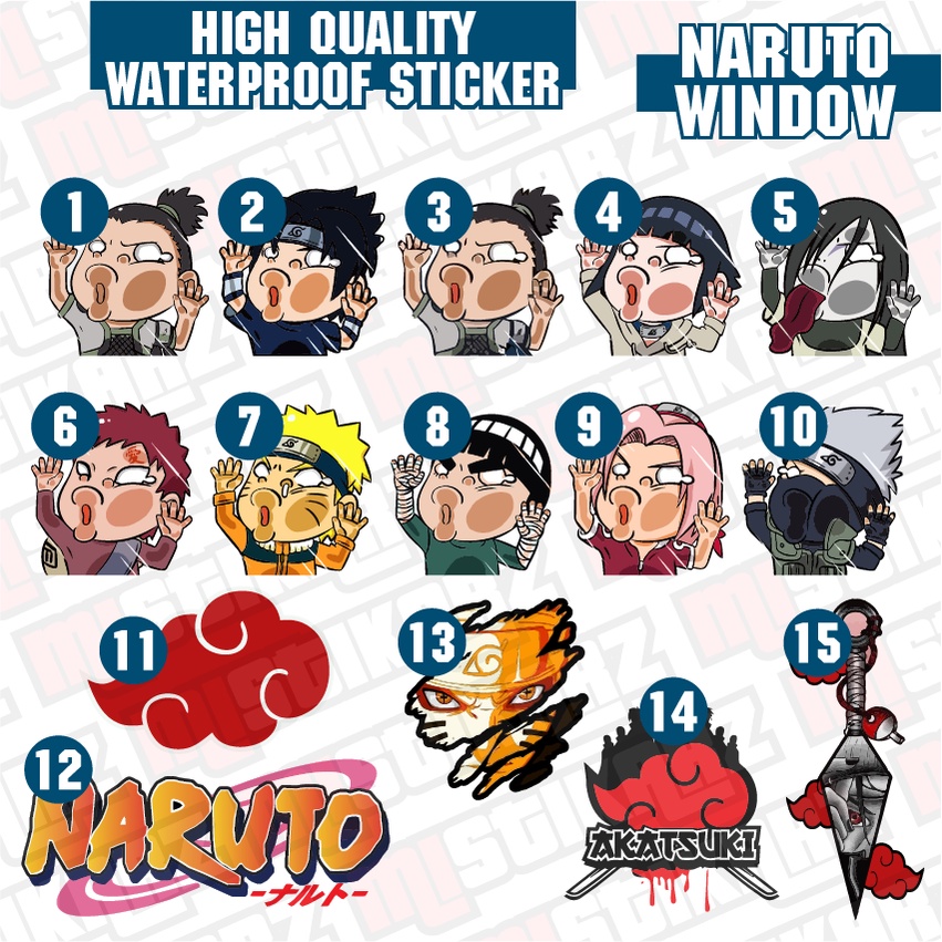 Naruto Hit on Window Chibi Vinyl Waterproof Sticker | Shopee Philippines