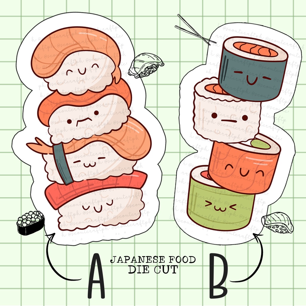 Japanese Food Sticker Asian Food CartoonCute Funny Emotion | Shopee ...