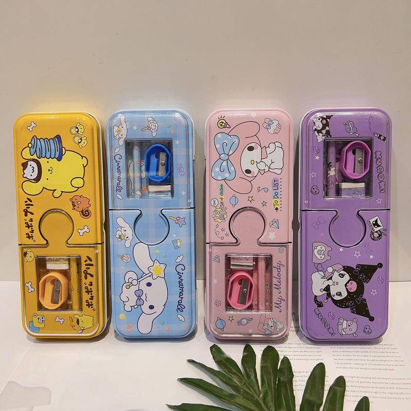 Sanrio Simple Double-layer Pencil Case Pen Box Multifunctional Large ...