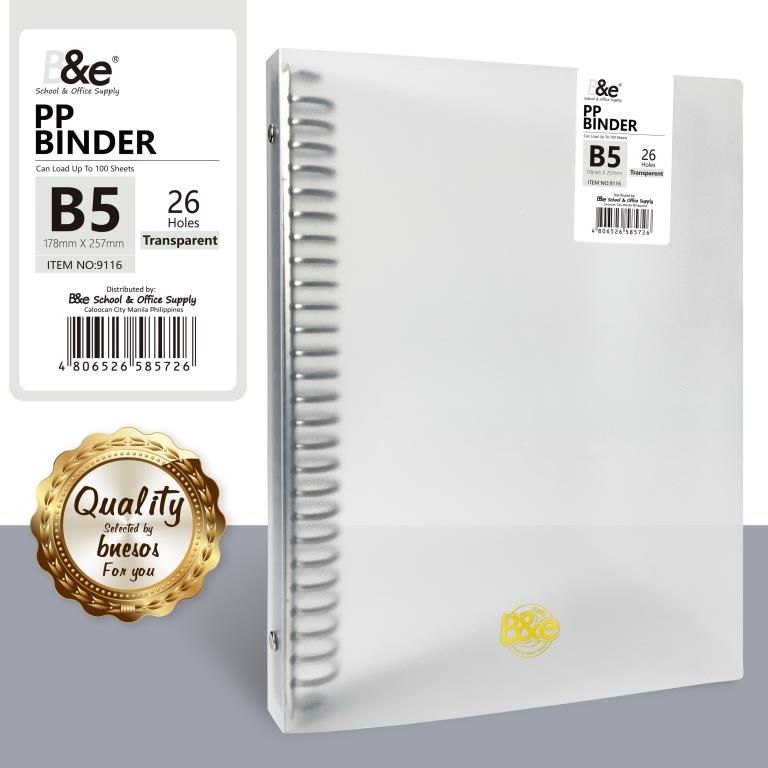 bnesos Stationary School Supplies PP Binder A5/B5/A4 & Refill (Grid ...