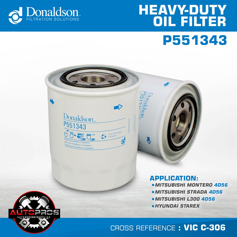 Donaldson Heavy Duty Oil Filter P551343 - Cross Ref VIC C-306 for ...