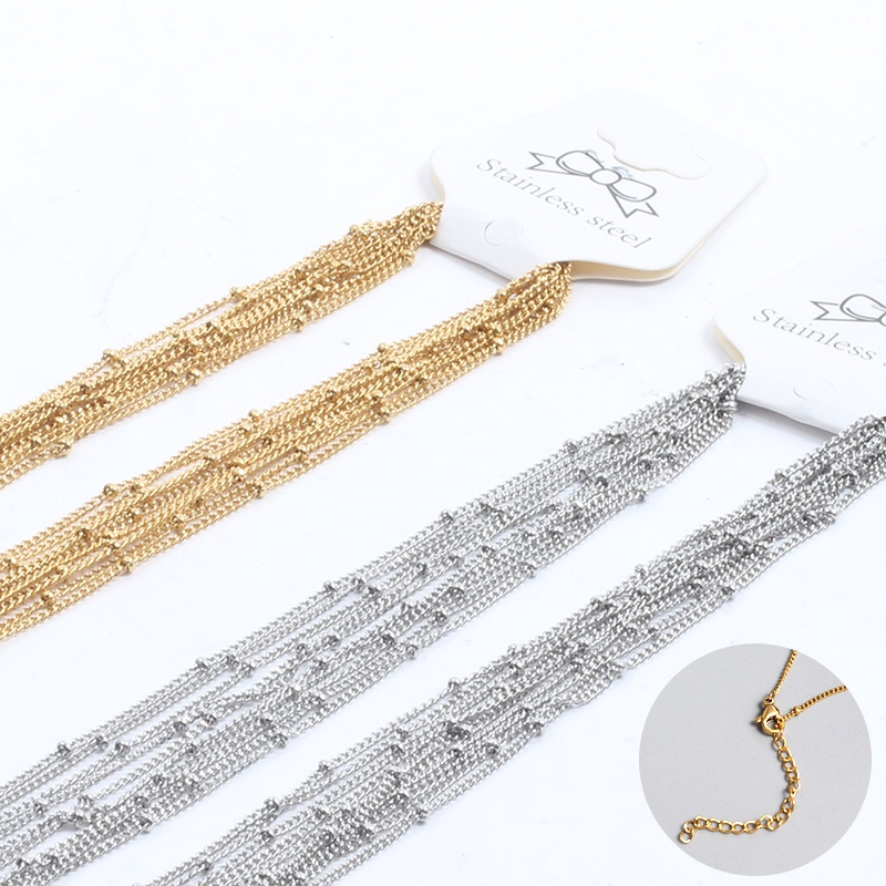 Stainless Steel Twist Chain Clip Bead Necklace Clavicle Versatile diy ...