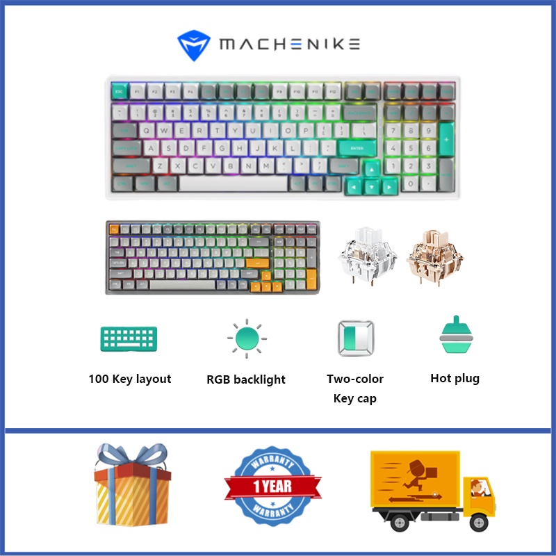 MACHENIKE CK600 Wireless Gaming Keyboard Bluetooth 5.0 RGB Backlight Hot Plug Mechanical ...