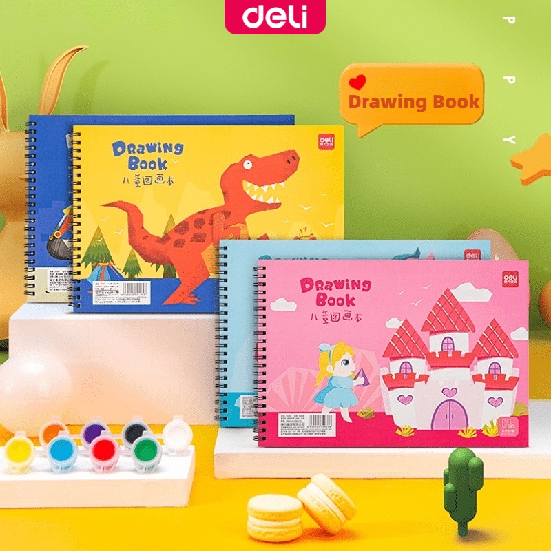 Deli 30 Sheets Picture Book Spiral Design Drawing Book For Kids Art ...
