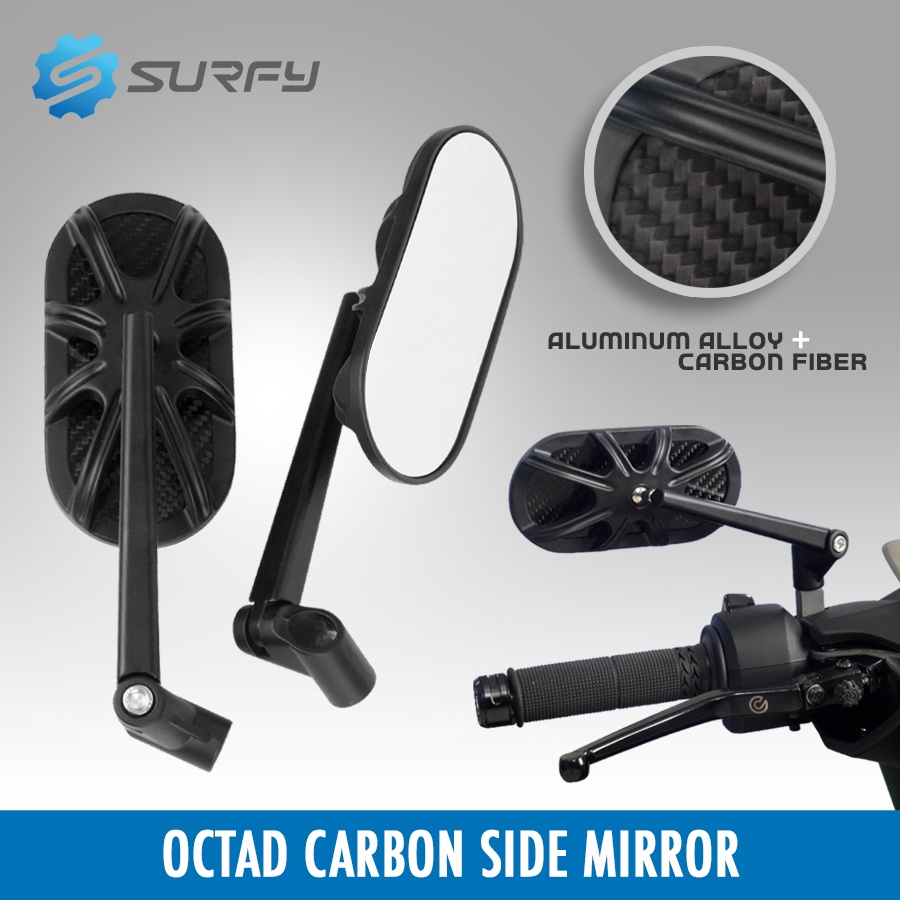 Octad Carbon Side Mirror Real Carbon Fiber Clear Lens Walang Grado ...