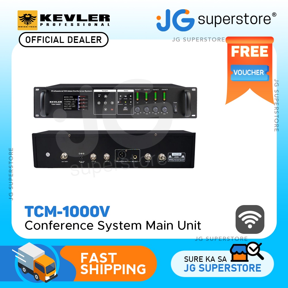 KEVLER TCM-1000V Wireless Conference System Main Unit with Bluetooth, Record & Play Function ...