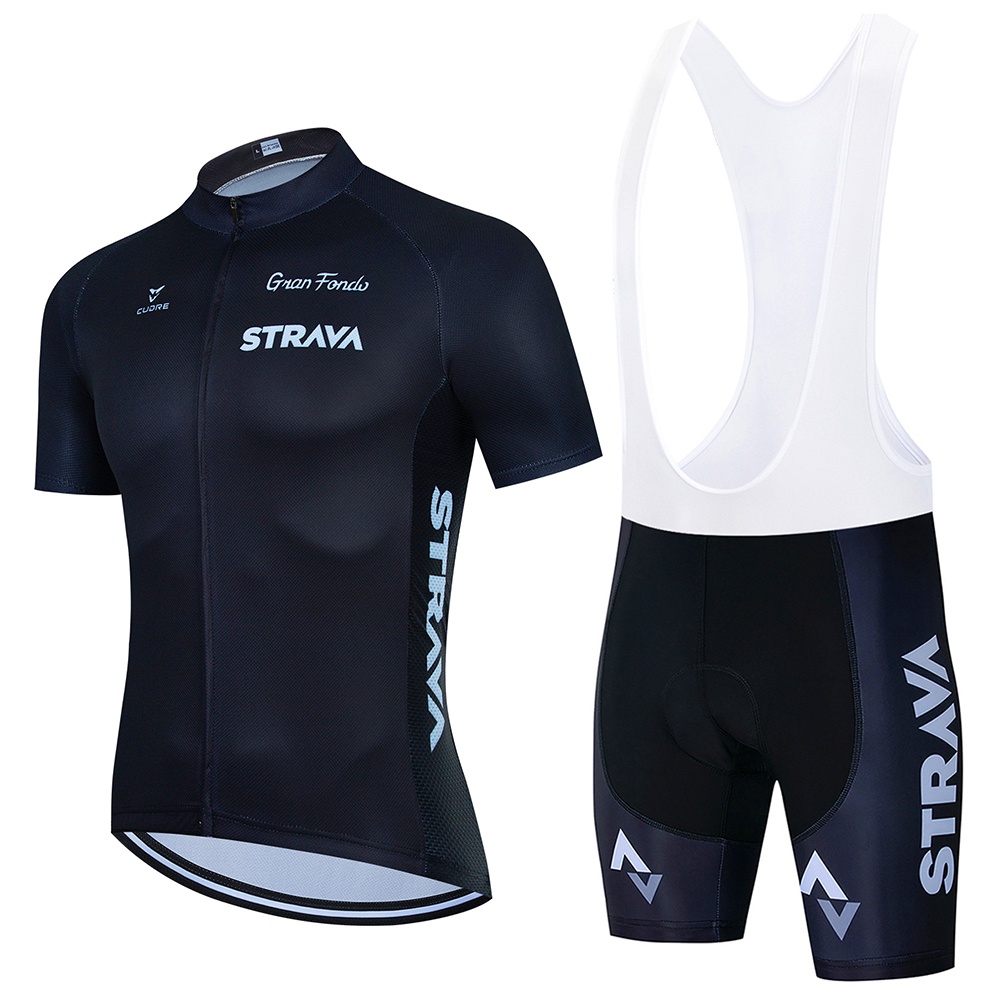 Strava Bike Cycling Jersey Set Men's Summer Short Sleeve Mountain ...