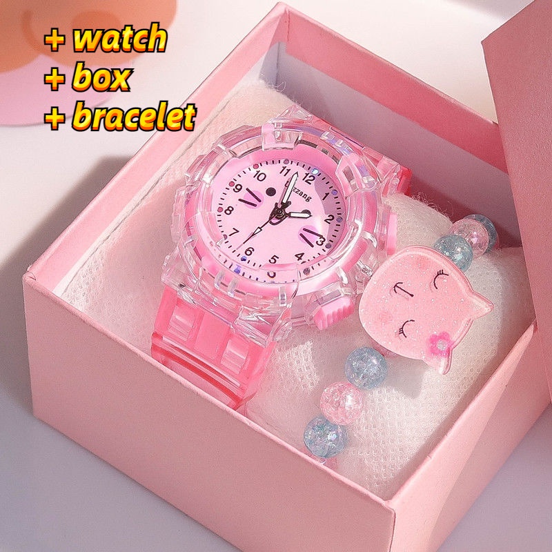 【Gift Set】Transparent Watch for Kids Girls Ins Style Student Simple ...