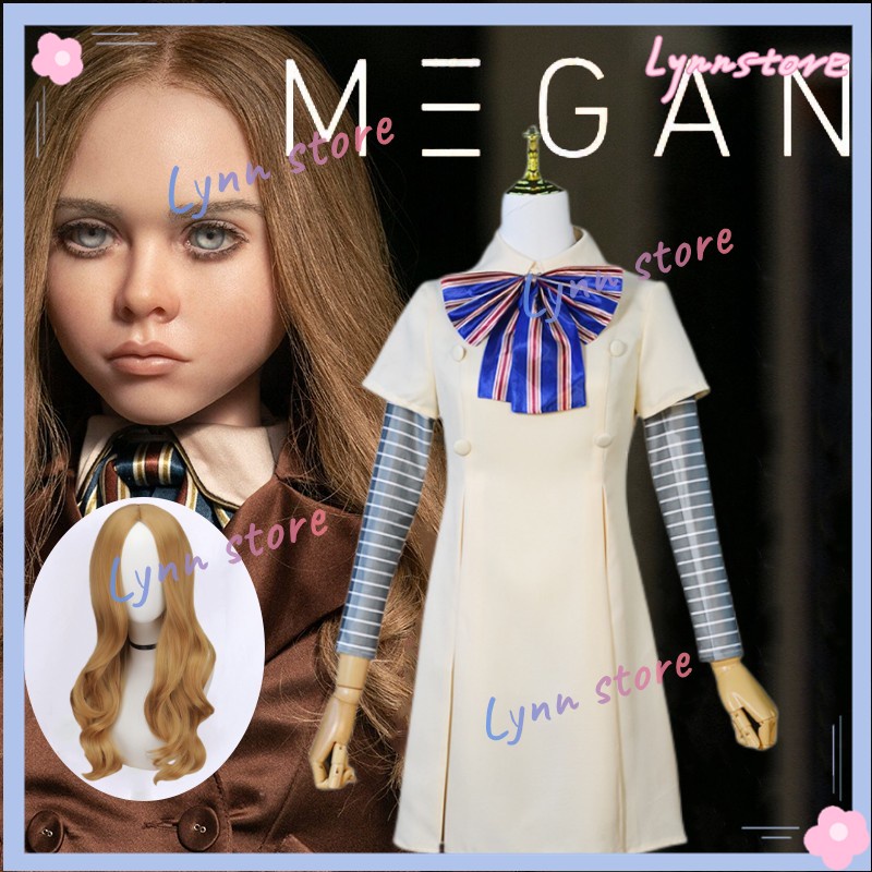 New M3GAN Cosplay Costume Wig Megan Dress AI Doll Robots Dress+Wig ...
