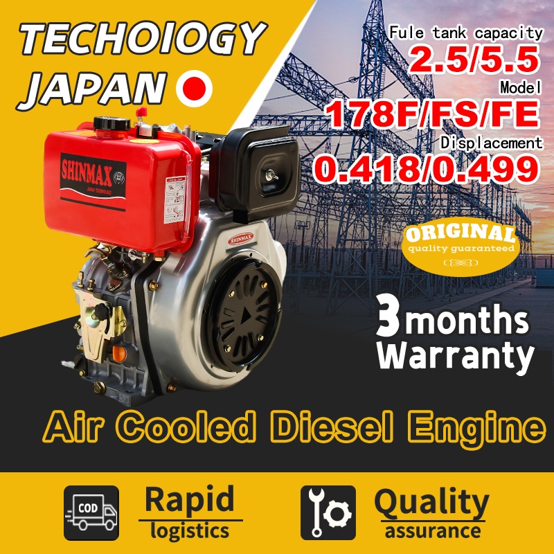 [Ready Stock] 4 Stroke Air Cooled Diesel Engine 5HP To 18HP High Speed ...