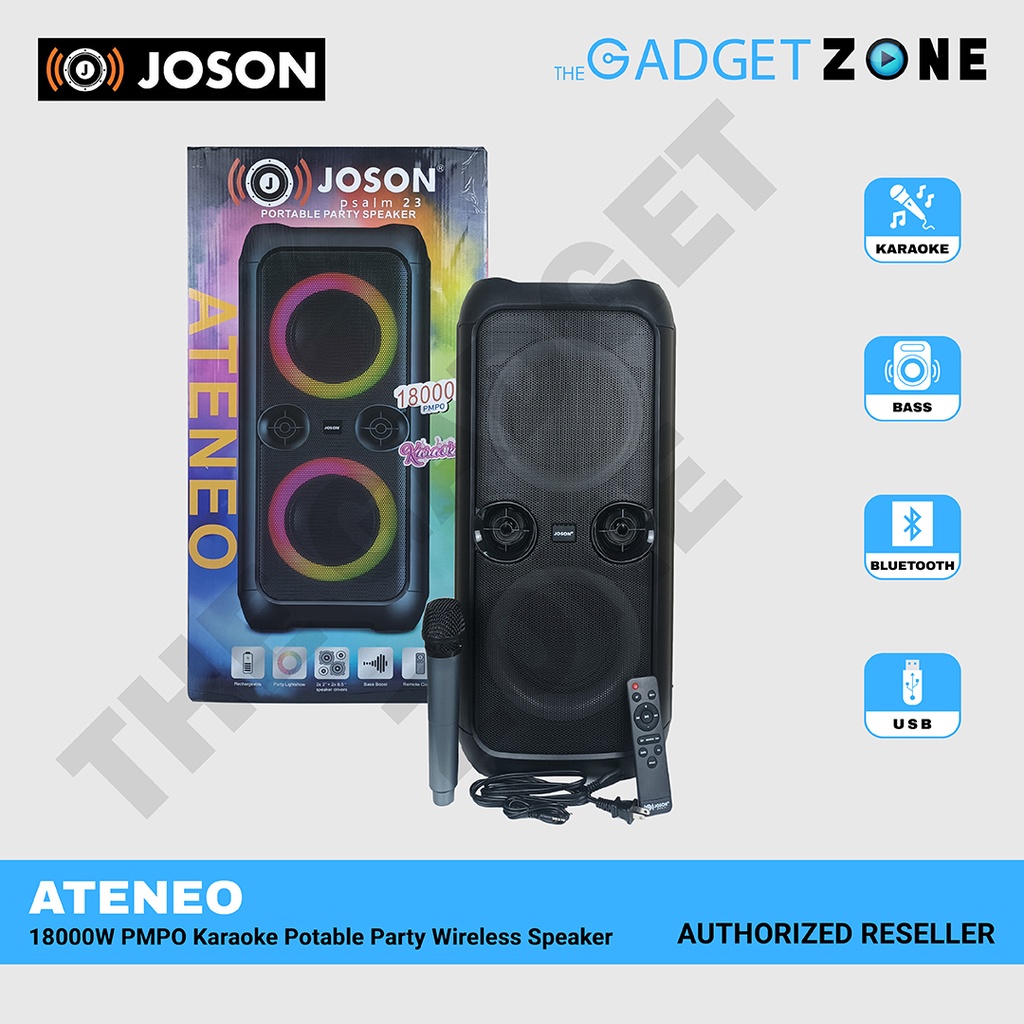 Joson ATENEO 18000W PMPO Karaoke Portable Party Wireless Speaker ...
