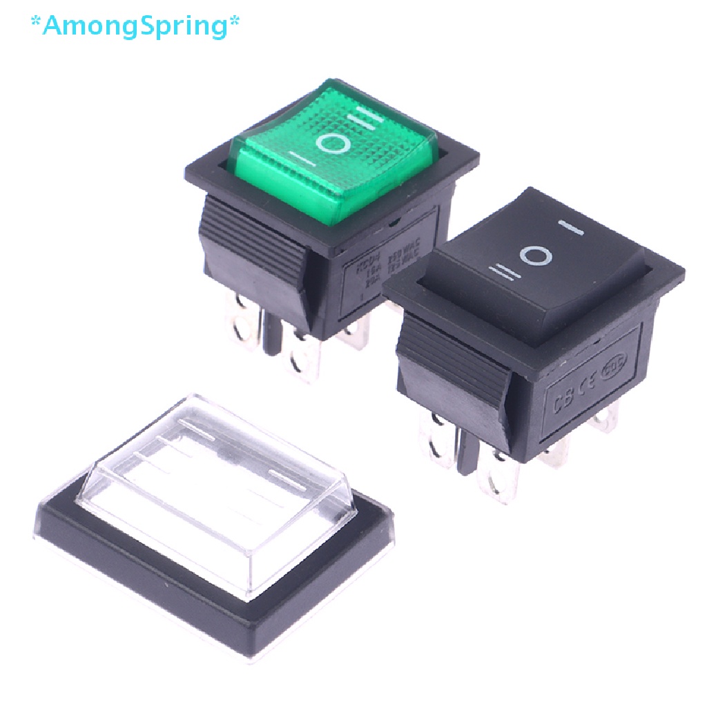AmongSpring> KCD4 KCD6 4/6PIN Double Light Switch Rocker Switch ON-OFF ...