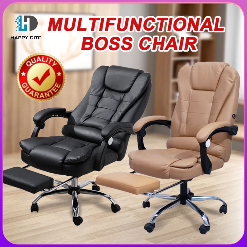 Leather Computer Chair Massager Office Chair Adjustable Comfort ...