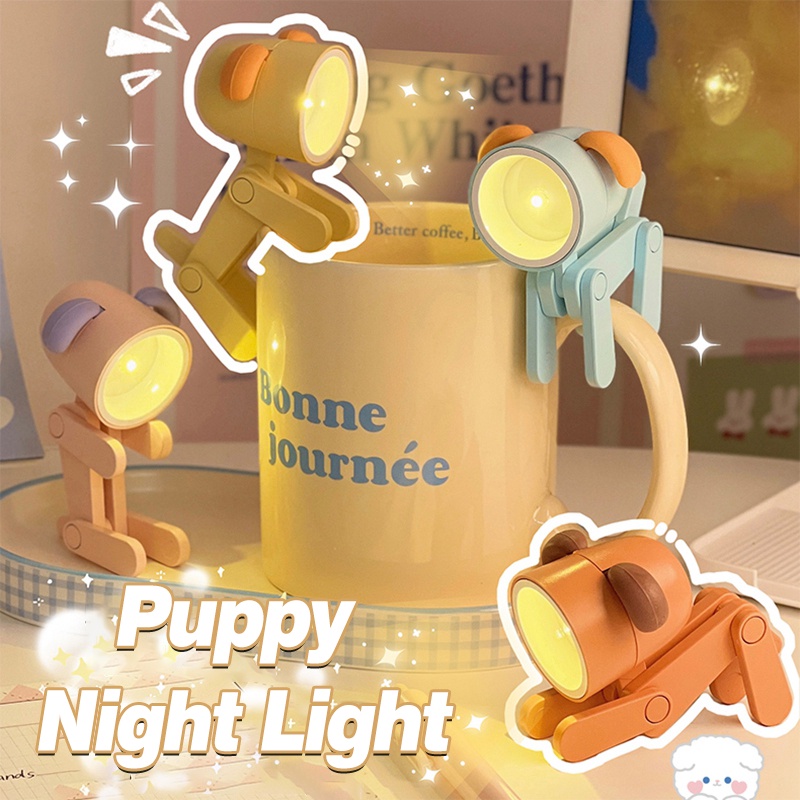 Folding Mini Led Table Light Creative Dog Shape Night Light Desktop ...