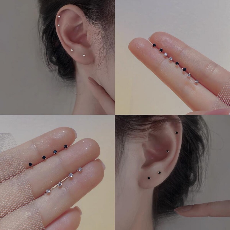 Exquisite S925 Silver Earrings Ear Piercing Ear Bone Ear Stick Earrings ...