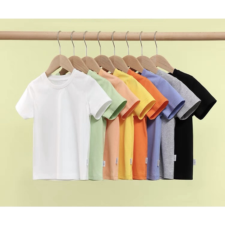 Tshirt Plain For Kids Good Quality Cotton Spandex Stretchable Unisex (S ...
