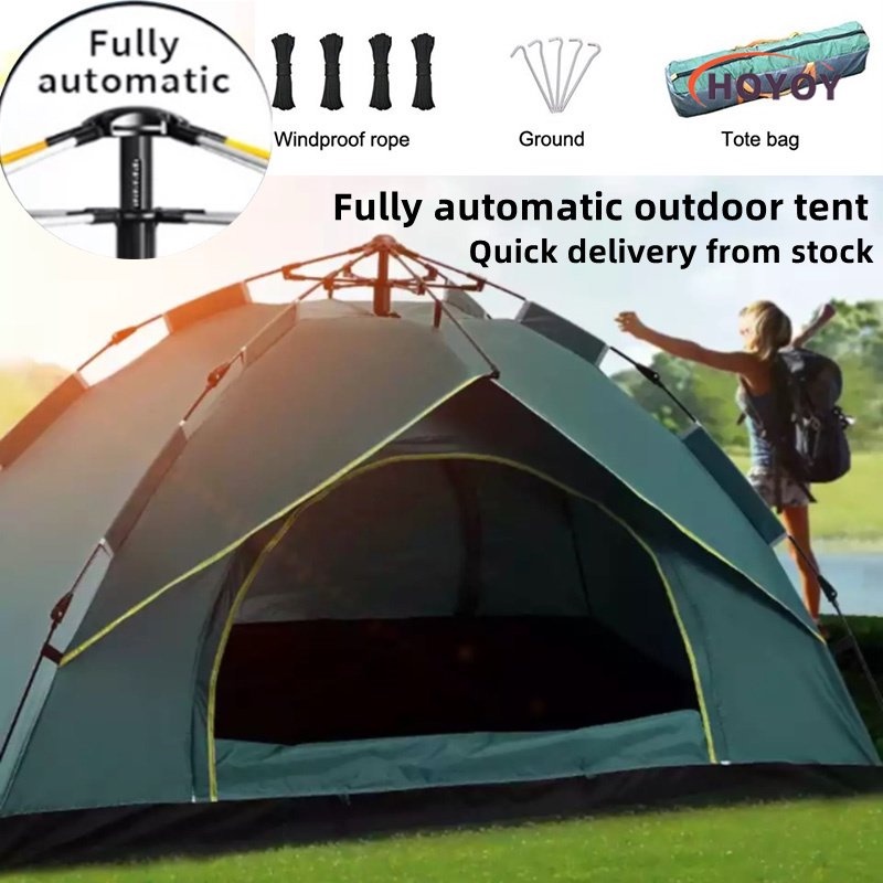 2/4/6/8 Person Waterproof Camping Tent Fully Automatic Pop up Tent Waterproof Outdoor Tent for ...
