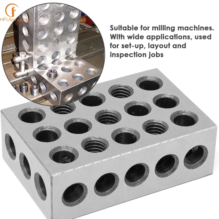 2pcs 25x50x75mm Precision Blocks,23 Holes Clamping Blocks Metric,Lathe Tools Precision for ...