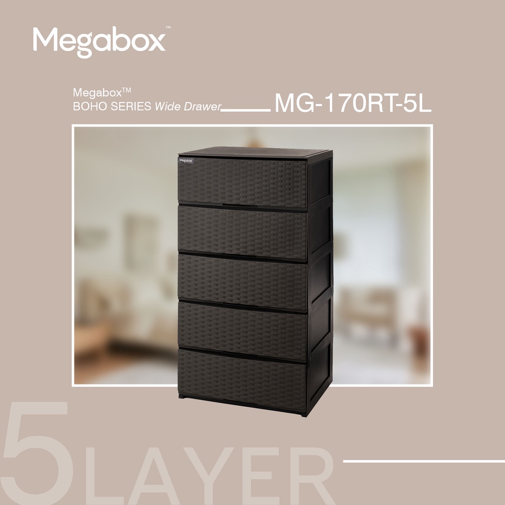Megabox 5 Layers Wide Drawer RT Boho Series MG 170 | Shopee Philippines