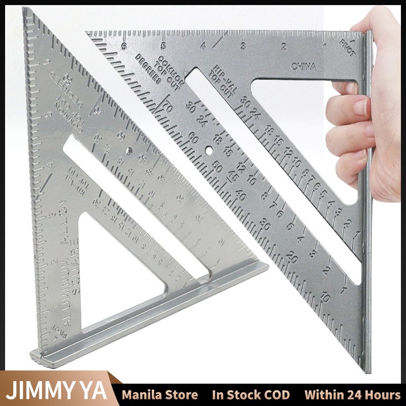 7 Inch Aluminium Alloy Triangle Ruler Thickening Protractor Measurement ...