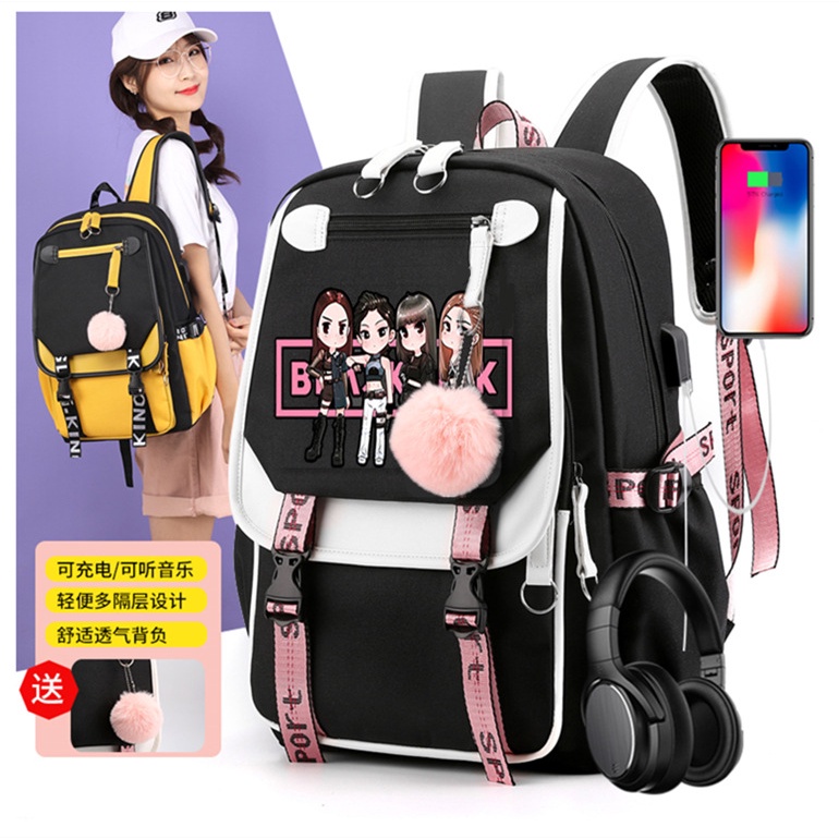 BLACKPINK Backpack School Bag Park Chae Young LISA Kim Ji-Soo Same ...